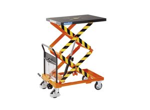 4260285070266 - Scheren-Hubwagen Tragfähigkeit 300 kg Hub je Pedaltritt mit QuickLift 28 mm kaiserkraft
