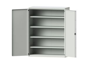 4014641095499 - eurokraft pro Schwerlastschrank JUMBO aus Stahlblech 4 durchgehende Fachböden lichtgrau lichtgrau