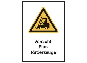 4061466063127 - Kombischilder mit Text für Warnkennzeichen Vorsicht! Flurförderzeuge VE 10 Stk Kunststoff LxH 210 x 297 mm kaiserkraft