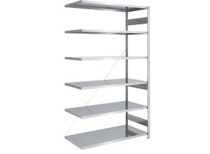 4061753028495 - eurokraft pro Schwerlast-Steckregal verzinkt Regalhöhe 2500 mm Anbauregal BxT 1300 x 800 mm