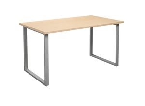 4061753262738 - Mehrzwecktisch DUO-O gerade Platte Tiefe 800 mm Breite 1400 mm Birke   silber kaiserkraft