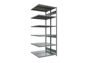 4061753013163 - eurokraft pro Steckregal doppelreihig Fachboden-BxT 1300 x (2 x 500) mm verzinkt Höhe 2500 mm Anbauregal