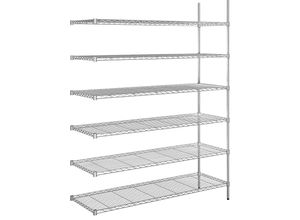 4061753091796 - Stahldraht-Gitterregal verchromt Fachlast 100 kg BxT 1520 x 610 mm Anbauregal Höhe 2180 mm 6 Fachböden kaiserkraft