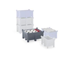 4055661013797 - Transport- und Stapelbehälter aus PE Auflast 2500 kg LxB 1200 x 1000 mm grau kaiserkraft