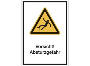 4061466041064 - Kombischilder mit Text für Warnkennzeichen Vorsicht! Absturzgefahr VE 10 Stk Folie LxH 210 x 297 mm kaiserkraft