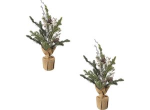 4064118111191 - Tannen im Jutesack 2 Stück mit Beeren und Zapfen Höhe 45 cm kaiserkraft