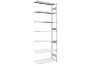 4250623789004 - Schwerlast-Steckregal grau beidseitig Regalhöhe 3000 mm 7 Böden Anbauregal BxT 1000 x 500 mm hofe