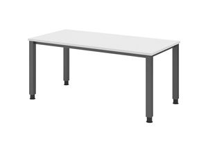 4032062311189 - HAMMERBACHER QS16 höhenverstellbarer Schreibtisch weiß rechteckig 4-Fuß-Gestell grau 1600 x 800 cm