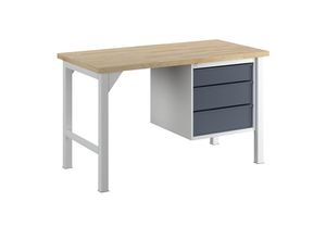 4061753071125 - Werkbank Breite 1500 mm 3 Schubladen 1 x 125   2 x 175 mm lichtgrau anthrazitgrau kaiserkraft