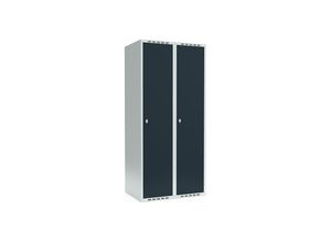 7042423061179 - Spind Fydor 2 Abteile lichtgrau   grau B 800 mm 2 Abteile flache Dachform Vorhängeschloss kaiserkraft