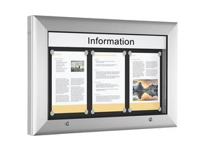 4260256790230 - Schaukasten für Innen- und Außenbereich Querformat für DIN A2 Türöffnung 90° nach oben Rückwandfarbe Anthrazitgrau kaiserkraft