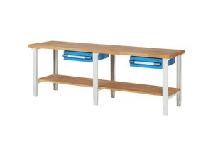 4061753265784 - eurokraft pro Werkbank Baukastensystem Serie 7000 2 Schubladen 150 mm BxT 2500 x 700 mm