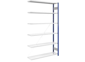 4061753029171 - eurokraft pro Lager-Steckregal Regalständer blau HxB 2500 x 1300 mm Boden lichtgrau Anbauregal Tiefe 400 mm