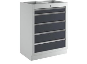 4260563724843 - Schubladen-Unterschrank mit 5 Schubladen HxBxT 910 x 680 x 460 mm kaiserkraft