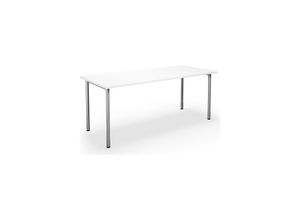 4061753262523 - Mehrzwecktisch DUO-C gerade Platte HxT 700 - 800 x 800 mm Breite 1800 mm weiß silber kaiserkraft