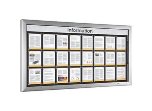 4260256790353 - Schaukasten für Innen- und Außenbereich Querformat Übergröße BxH 2000 x 1025 mm Türöffnung 90° nach oben Rückwandfarbe Anthrazitgrau kaiserkraft