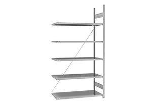 4061753031730 - eurokraft pro Fachboden-Steckregal verzinkt einseitig Regalhöhe 2350 mm Fachbodenbreite 1215 mm Anbauregal Fachbodentiefe 650 mm