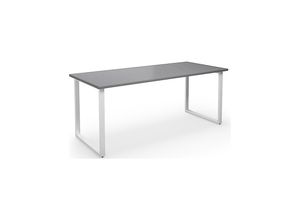 4061753263230 - Mehrzwecktisch DUO-O gerade Platte Tiefe 800 mm Breite 1800 mm lichtgrau   weiß kaiserkraft