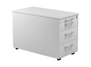 4250633326732 - mauser Schubladencontainer auf Rollen HxT 520 x 800 mm 3 Materialschübe lichtgrau   lichtgrau   lichtgrau