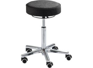 4260257712989 - Arbeitshocker mit Gasfeder-Höhenverstellung Sitz aus Kunstleder Ø 360 mm schwarz kaiserkraft