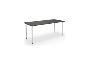 4061753262509 - Mehrzwecktisch DUO-C gerade Platte HxT 700 - 800 x 800 mm Breite 1800 mm dunkelgrau weiß kaiserkraft