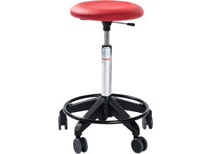 5710320069094 - Arbeitshocker höhenverstellbar mit Rollen rot Höhe 580 - 770 mm kaiserkraft