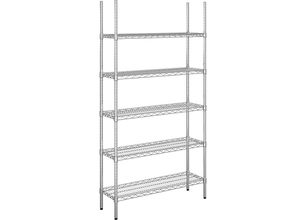4061753091987 - Stahldraht-Gitterregal verchromt Fachlast 150 kg BxT 910 x 360 mm Grundregal Höhe 1880 mm 5 Fachböden kaiserkraft