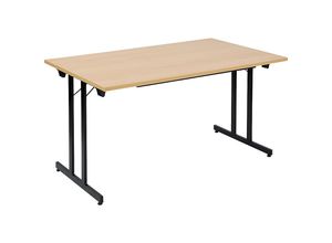 4061753246714 - Klapptisch F25 BxT 1400 x 800 mm Platte Buche-Dekor Gestell schwarz kaiserkraft