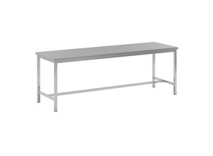 4021177468444 - eurokraft basic Edelstahl-Arbeitstisch 1 Mittelstrebe Breite 2400 mm