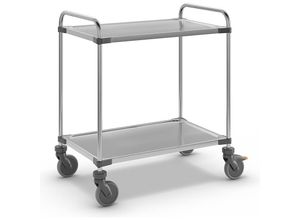4007537058104 - Edelstahl-Tischwagen VARITHEK SERVO+ LxBxH 870 x 570 x 950 mm Ladefläche 800 x 500 mm 2 Etagen Tragfähigkeit 120 kg kaiserkraft
