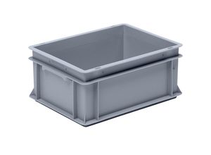 4051513000328 - Euro-Stapelbehälter aus Polypropylen (PP) Traglast 20 kg silbergrau Volumen 15 l Außenhöhe 170 mm VE 6 Stk kaiserkraft