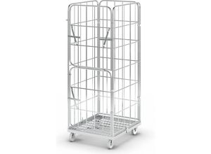 4260316443205 - Rollbox 4-seitig (halb abklappbare Vorderwand) Nutzhöhe 1650 mm LxBxH 810x720x1850 mm Bodenplatte aus Stahl verzinkt