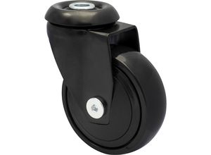 4001073044379 - Möbel-Lenkrolle 3C-Serie mit Rückenloch Radbreite 23 mm VE 4 Stk Ø 75 mm TPR Wagner