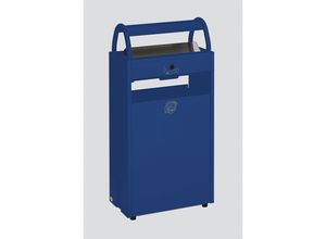 4030695450336 - VAR Abfallsammler mit Ascher und Regenschutzdach Volumen 60 l BxHxT 480 x 960 x 250 mm blau RAL 5010