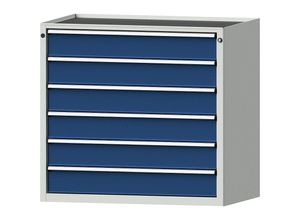 4014641059019 - Schubladenschrank BxT 1060 x 675 mm Schubladentraglast 100 kg 6 Schubladen Höhe 980 mm Front enzianblau ANKE