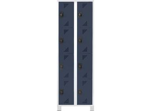 4061753010261 - eurokraft pro Schließfachschrank Fachhöhe 418 mm HxBxT 1800 x 600 x 500 mm 8 Abteile Korpus lichtgrau Türen anthrazitgrau
