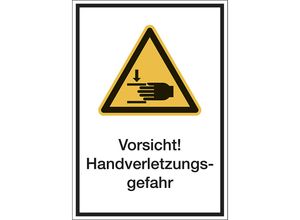 4061466041071 - Kombischilder mit Text für Warnkennzeichen Vorsicht! Handverletzungsgefahr VE 10 Stk Folie LxH 210 x 297 mm kaiserkraft