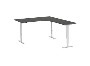 4061753259646 - Schreibtisch Atlanta elektrisch höhenverstellbar L-Form BxT 1800 x 2000 mm dunkelgrau weiß rechts kaiserkraft