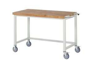4061753037947 - eurokraft pro Fahrbare Werkbank Serie 8000 Gestellbauweise offenes Rahmengestell BxT 1250 x 700 mm