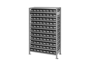 4250621506726 - Steckregal mit ESD Sichtlagerkästen HxBxT 1790 x 1000 x 400 mm 88 Sichtlagerkästen STEMO