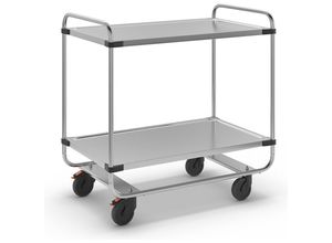 4007537083854 - Edelstahl-Servierwagen montiert mit 2 Etagen LxBxH 1035 x 635 x 1010 mm kaiserkraft