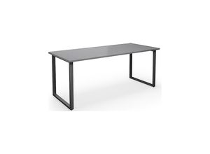 4061753263216 - Mehrzwecktisch DUO-O gerade Platte Tiefe 800 mm Breite 1800 mm lichtgrau   schwarz kaiserkraft
