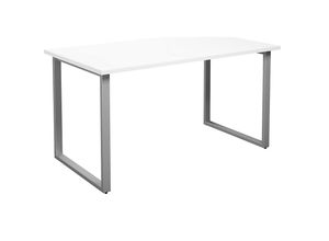 4061753262882 - Mehrzwecktisch DUO-O gerade Platte Tiefe 800 mm Breite 1400 mm weiß   silber kaiserkraft