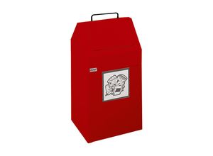 4031068110635 - Wertstoffbehälter mit Einwurfklappe Volumen 45 l BxHxT 320 x 650 x 310 mm stationär rot RAL 3000 kaiserkraft