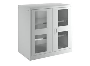 4047417510094 - LISTA Flügeltürenschrank 2 Fachböden Breite 1000 mm mit Sichtfenster lichtgrau