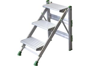 8028406106937 - Klapptreppe aus Leichtmetall ohne Sicherheitsbügel 3 Stufen kaiserkraft