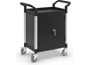 4260285071003 - Allzweckwagen mit Metallwänden mit 2 Seitenwänden 1 Rückwand Flügeltüren 2 Etagen LxBxH 850 x 480 x 950 mm kaiserkraft