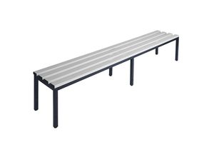 4250618238524 - Garderobenbank einseitig PVC-Leisten lichtgrau Länge 2000 mm Wolf