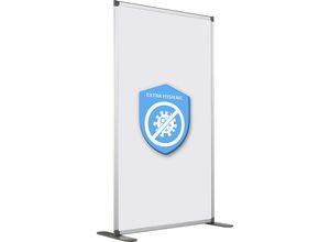 8712752110044 - Hygiene-Whiteboard-Trennwand emaillierte antibakterielle Tafelfläche HxBxT 1900 x 1250 x 500 mm kaiserkraft