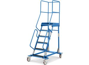 4054666010299 - eurokraft pro Mobile Podestleiter Riefengummi-Stufeneinlage 6 Stufen